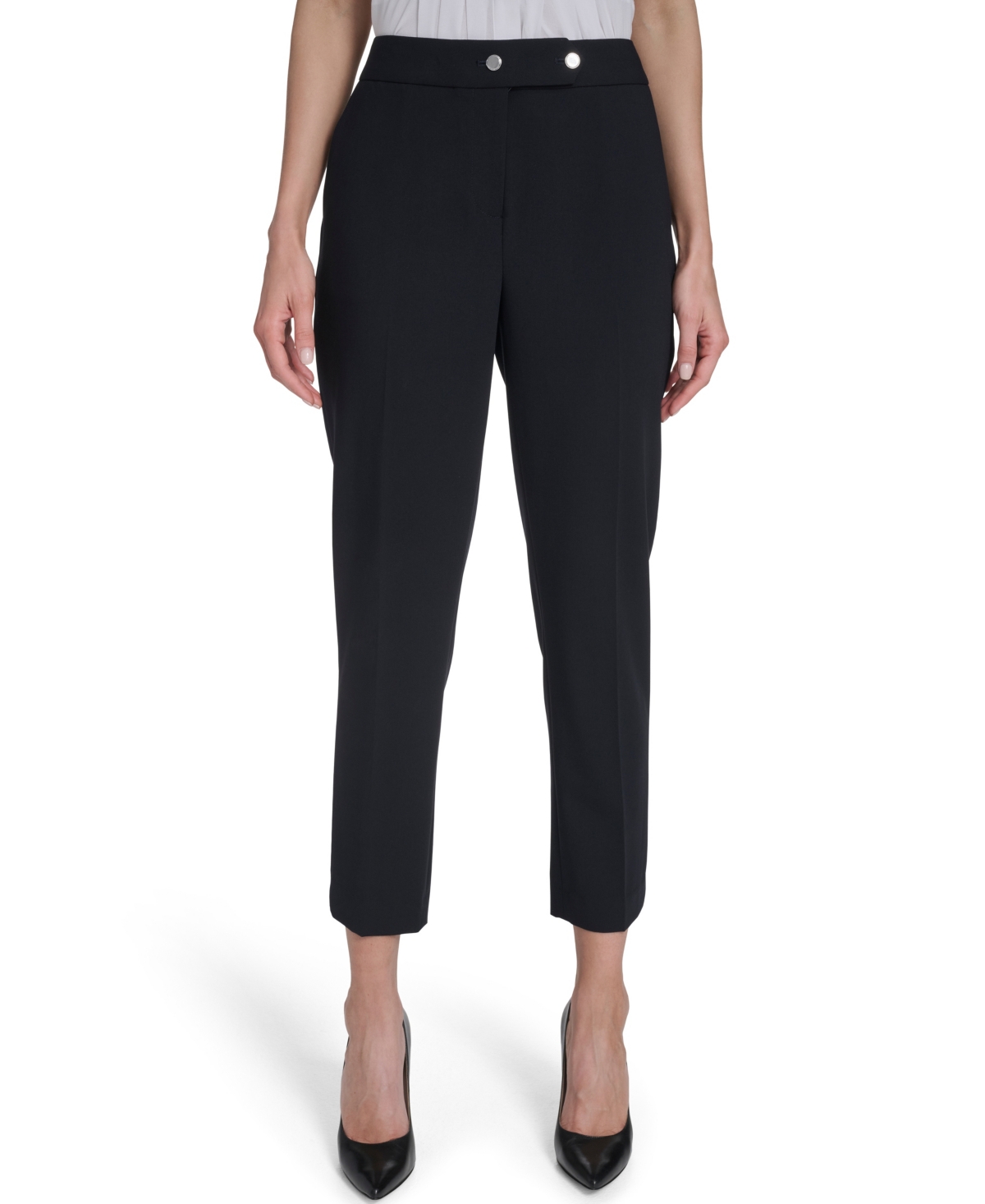 Click here for Calvin Klein Womens Slim Leg Pants - Navy prices