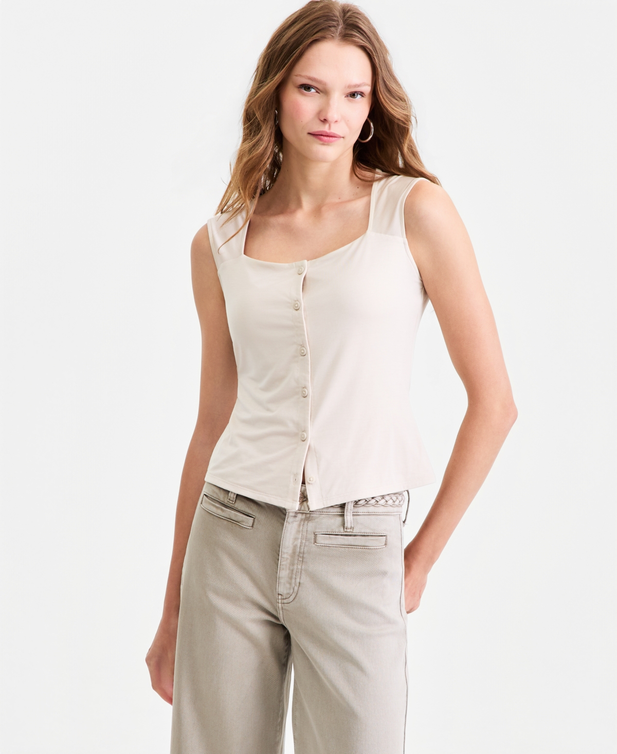 Click here for Guess Womens Gisella Sleeveless Top - LOVERS BEACH prices