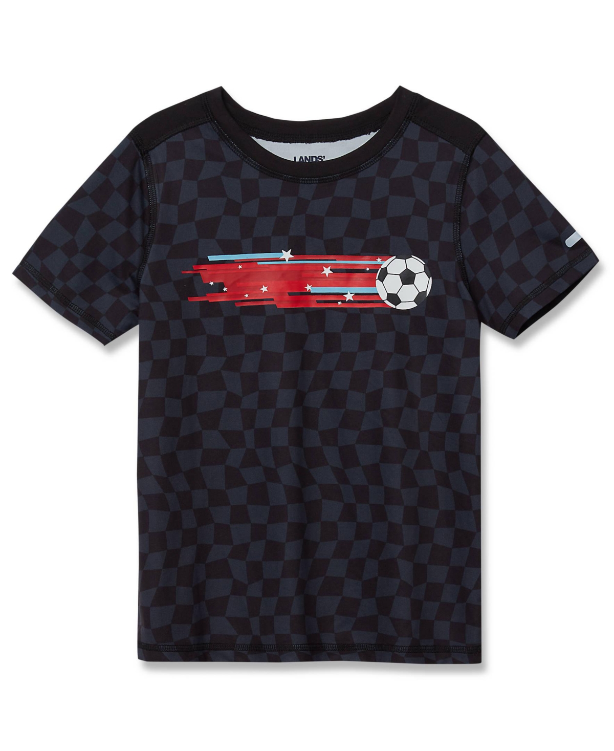 Click here for Lands End Boys Active Performance Tee - Checkers/b... prices