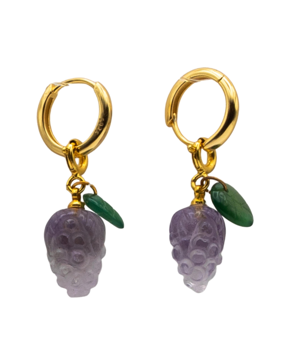 Click here for seree Harvest - Jade stone charm earrings - Purple prices