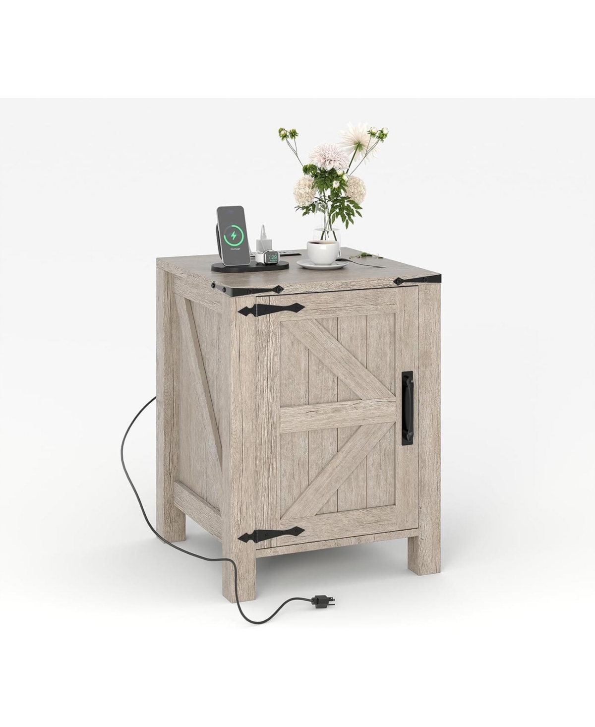 Click here for gaomon Rustic Farmhouse Nightstand with Charging S... prices