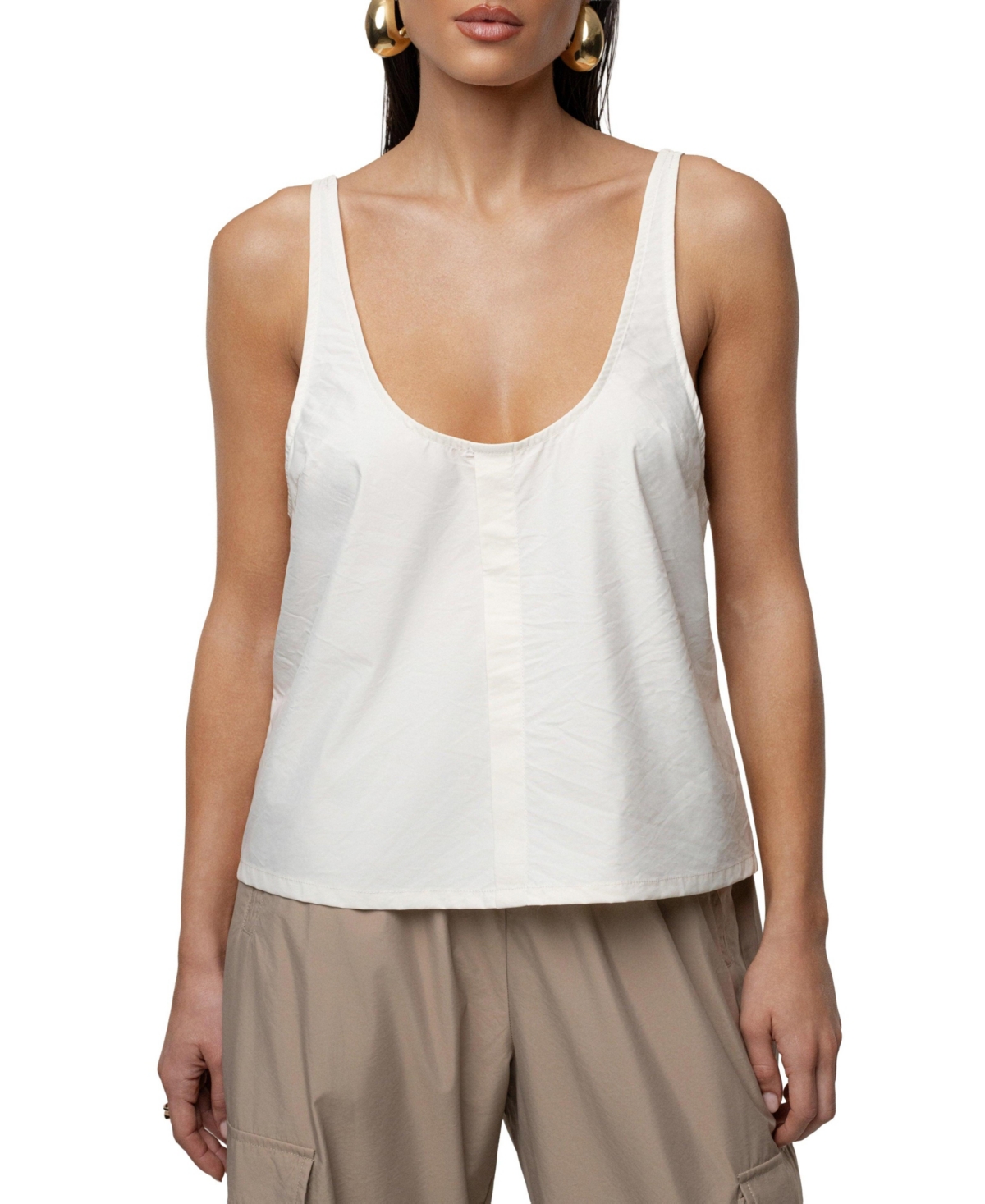 Click here for Jluxlabel Womens Active Scoop Neck Top - Ivory prices