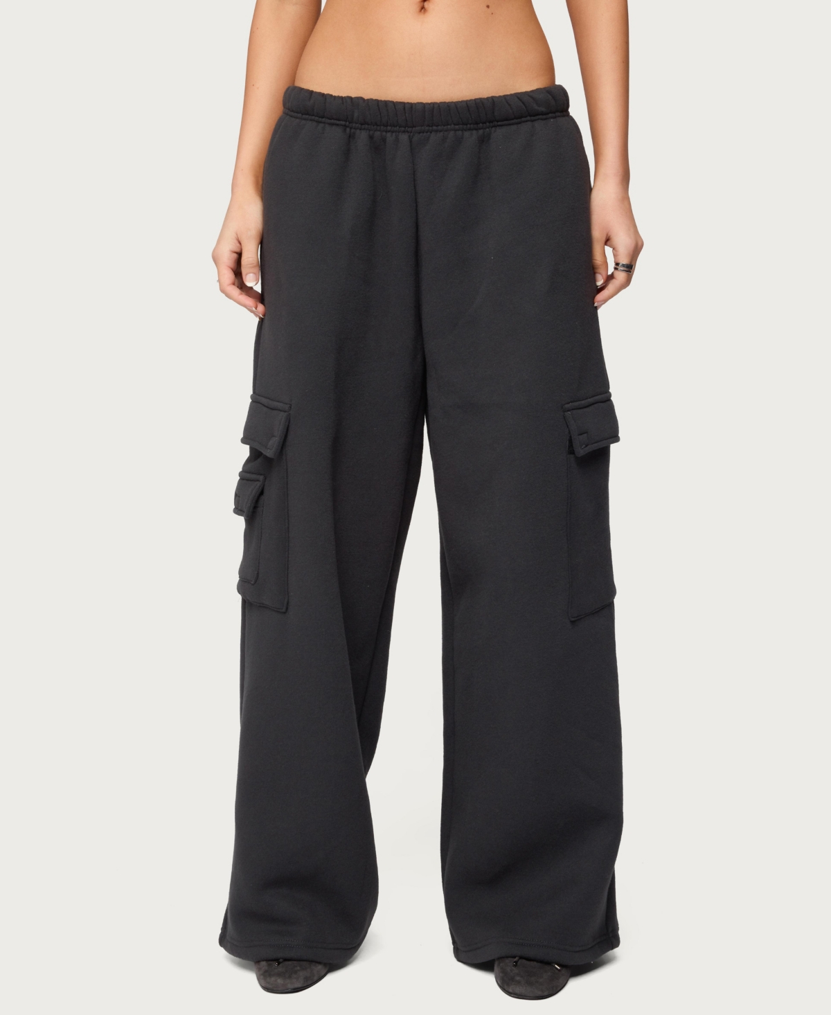 Click here for Edikted Womens Wide Leg Cargo Sweatpants - Dark-gr... prices