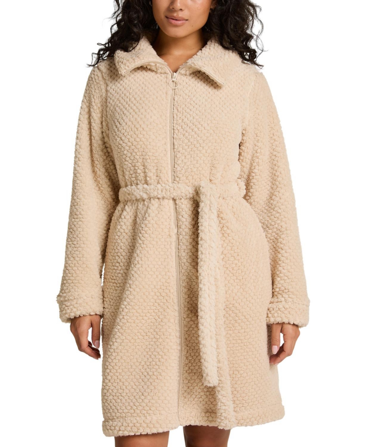 Click here for Hunkemoller Womens Robe Zip Up Fleece - Beige prices