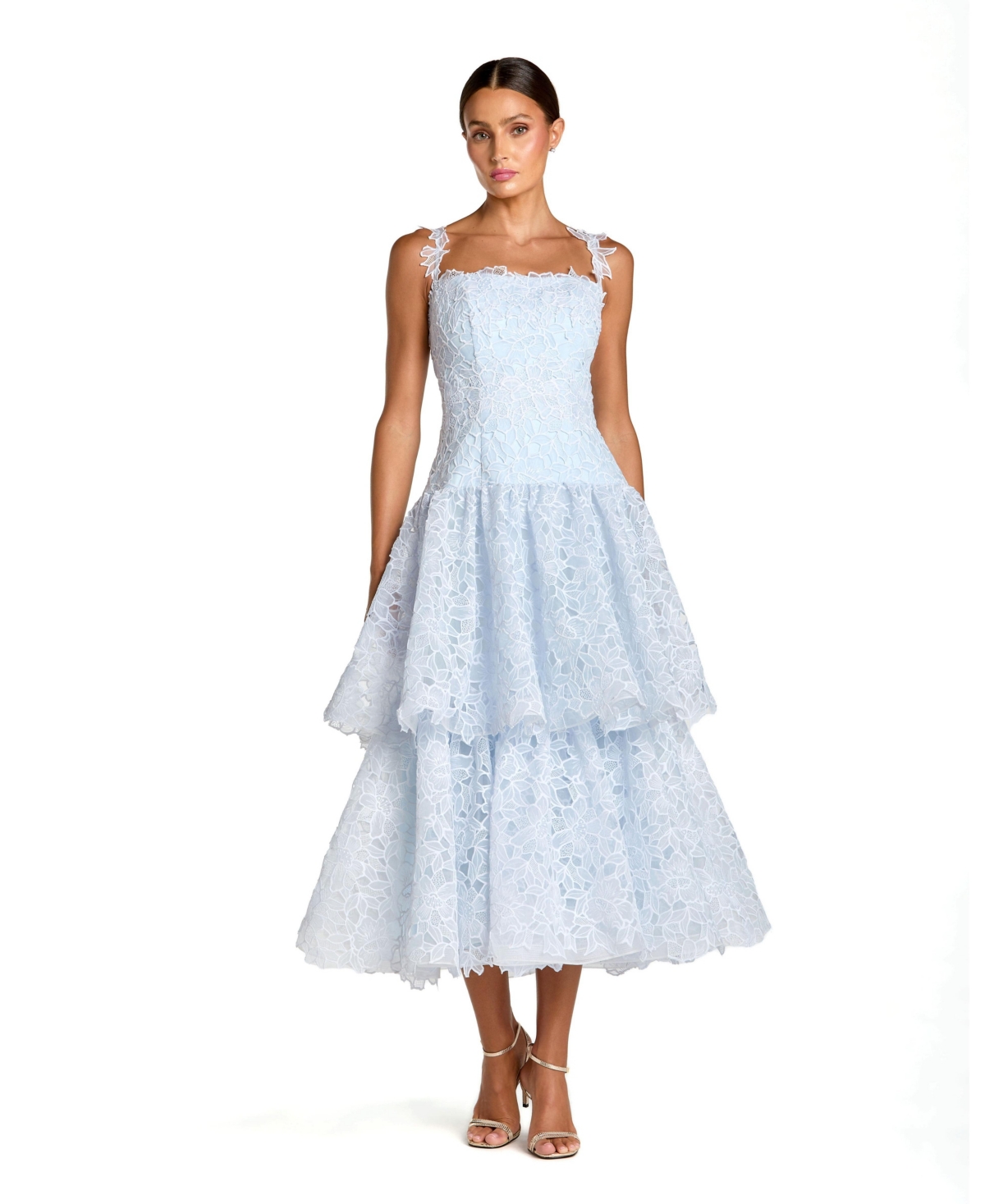 Click here for Mac Duggal Womens Petite Sleeveless Embroidered La... prices