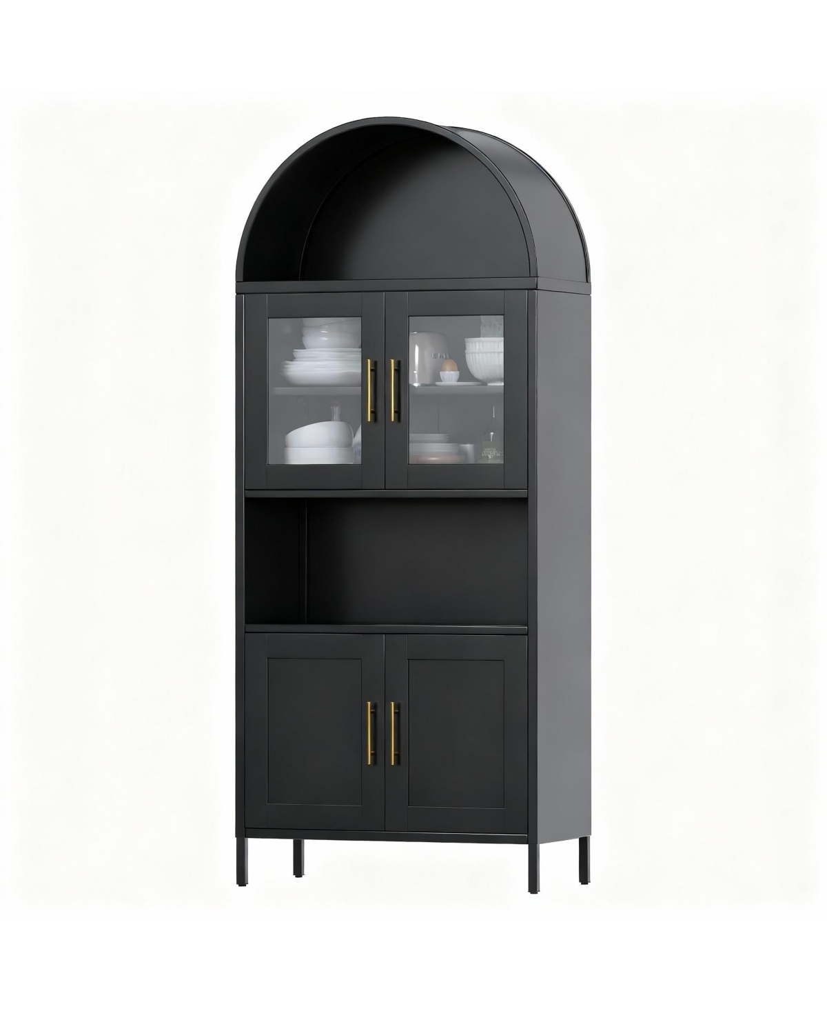 Click here for Yigii Metal Arched Kitchen Cabinet 4 Doors - Glass... prices