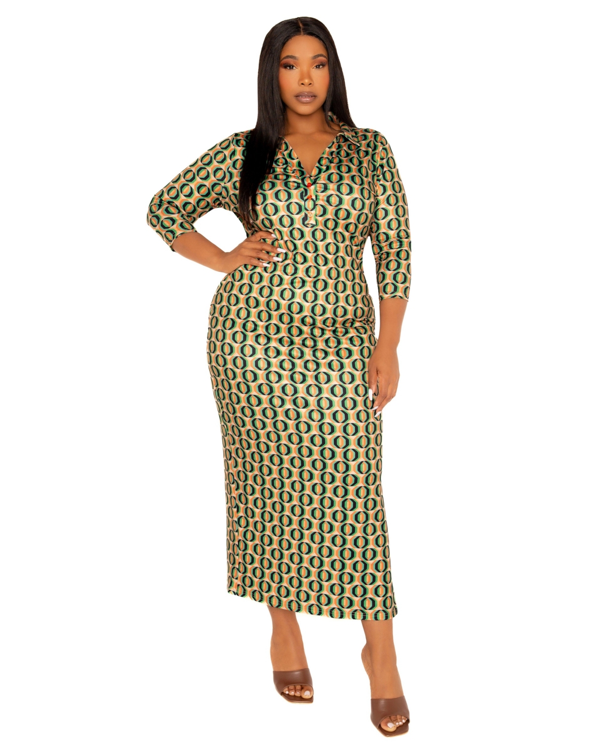 Click here for Buxom Couture Plus Size Geometric Print Bodycon Mi... prices