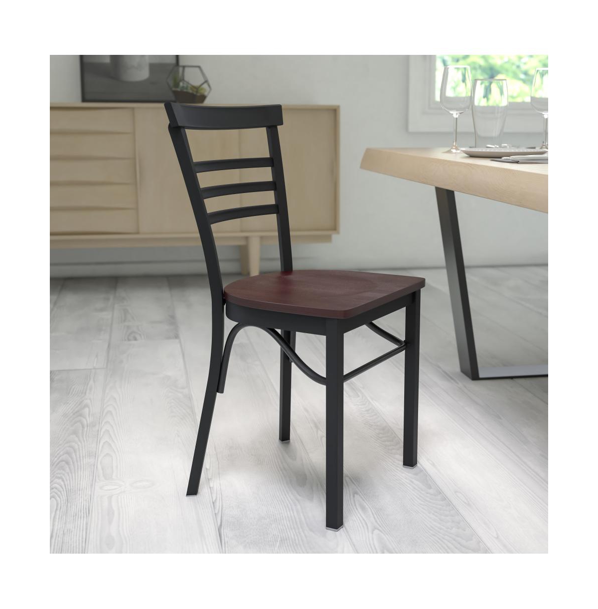 Click here for Emma+Oliver Three-Slat Ladder Back Metal Restauran... prices