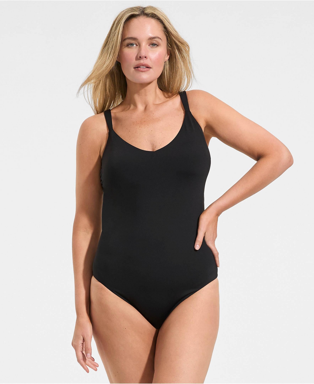 Click here for Lands End Womens V-Neck High Leg Strappy Back One... prices