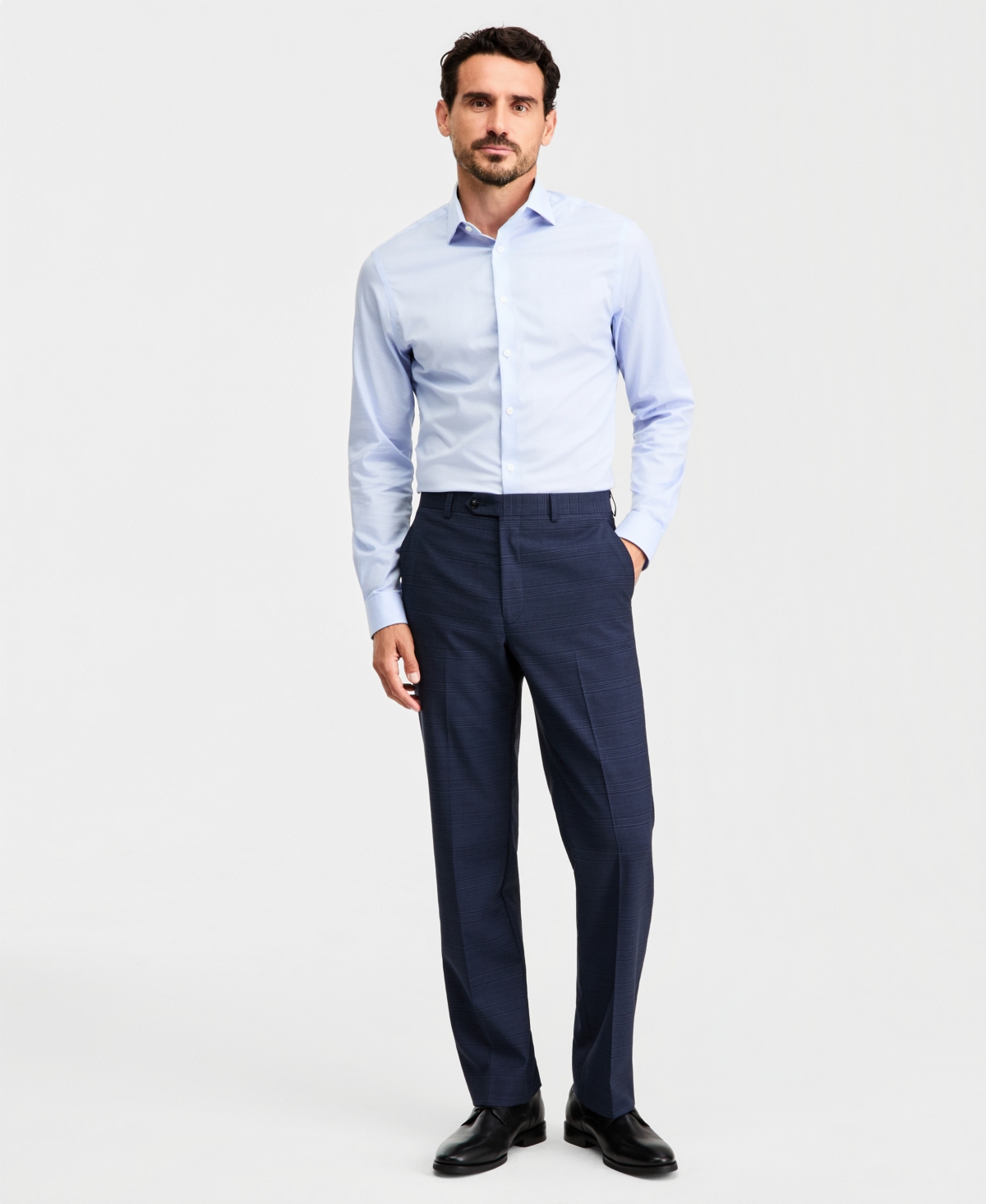 Click here for Michael Kors Mens Classic-Fit Wool-Blend Stretch P... prices