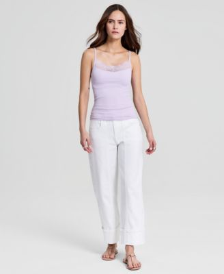 Click here for Now This Womens High Rise Cuffed Wide Leg Jeans Ma... prices