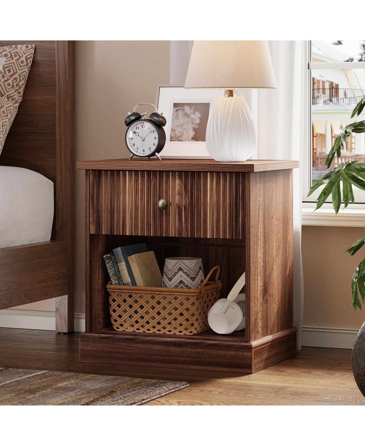 Click here for gaomon Fluted Nightstand with Drawer  Mid Century... prices