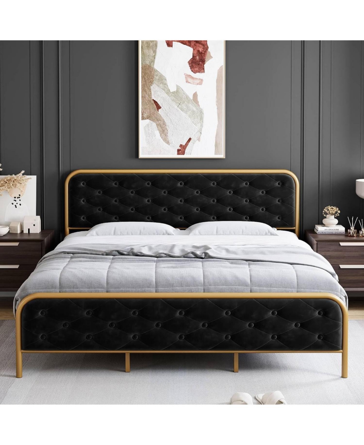 Click here for gaomon Bed Frame  Luxury Upholstered Bed Frame wit... prices