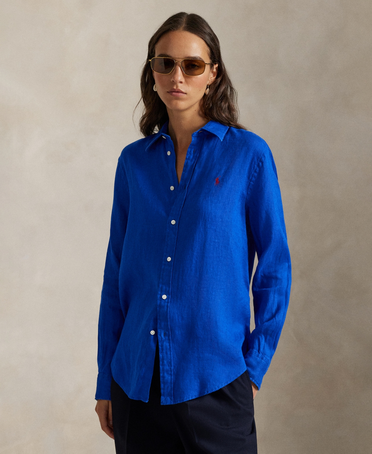 Click here for Polo Ralph Lauren Womens Classic-Fit 100 Linen Shi... prices