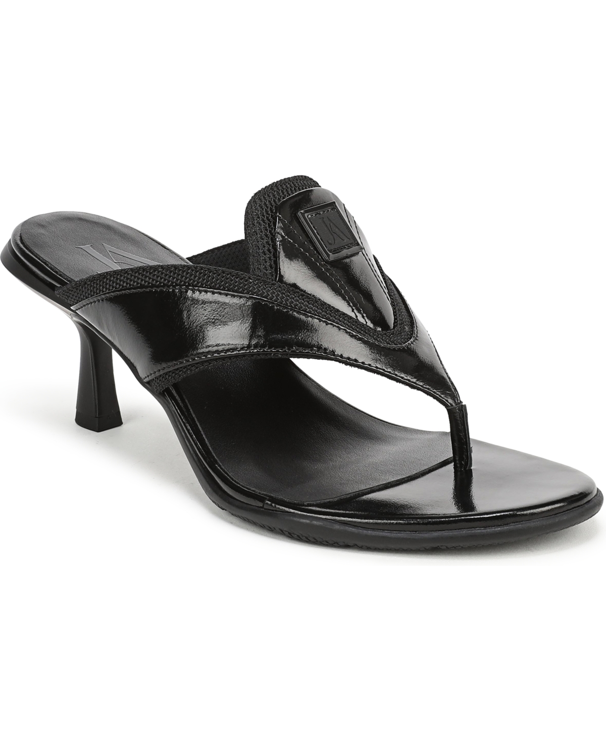 Click here for Naturalizer Womens Ravyn Thong Sandals - Black Lea... prices