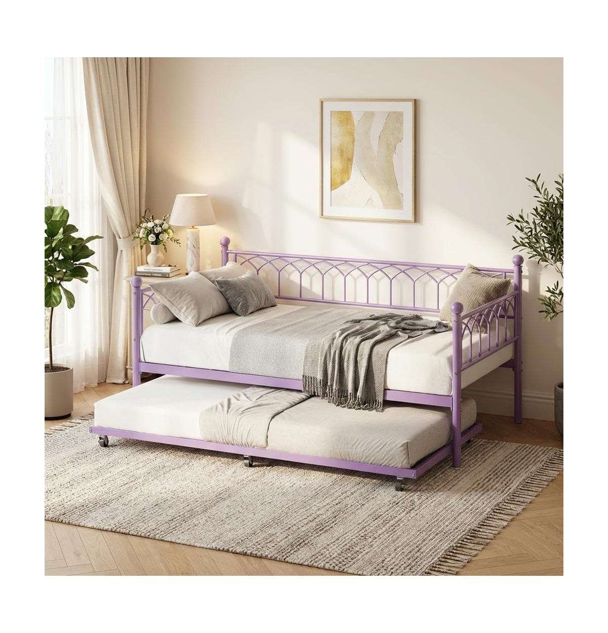 Click here for gaomon Twin Daybed with Trundle  Metal Sofa Bed Fr... prices