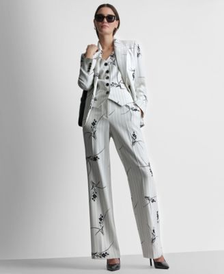 Click here for Dkny Womens Pinstripe Single Button Blazer Pinstri... prices