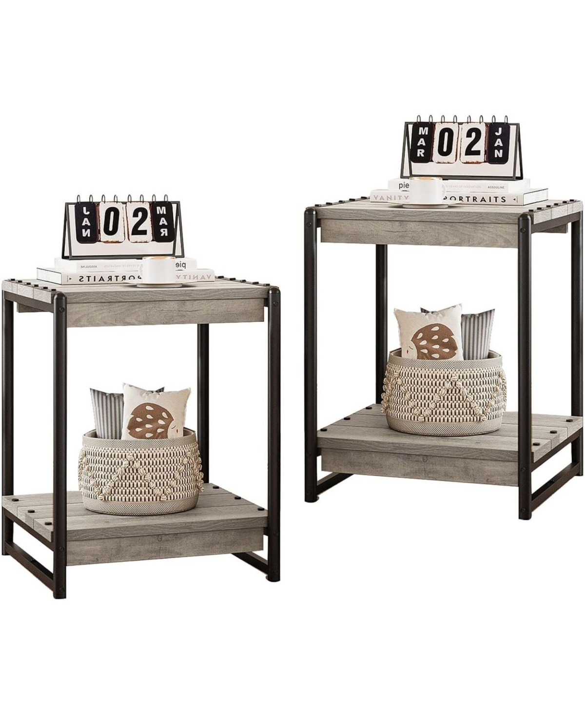 Click here for gaomon End Table Set of 2  Industrial 20 Side Tabl... prices