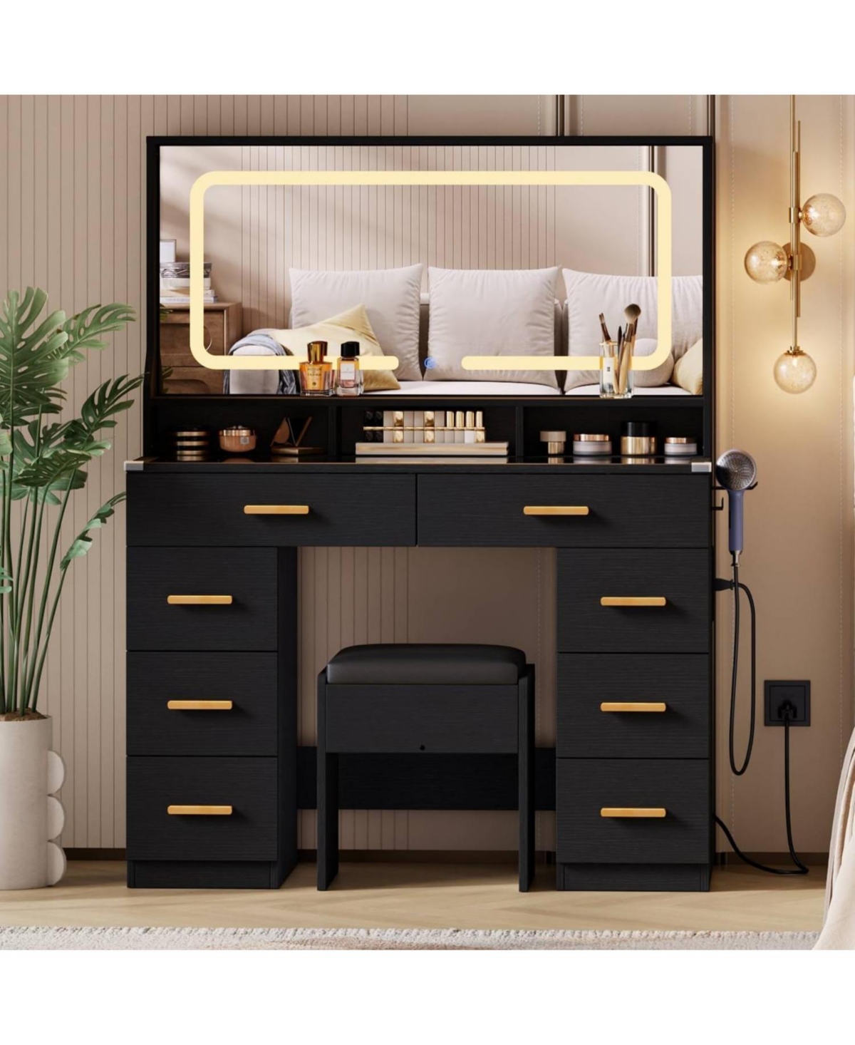 Click here for Draft - gaomon 42" Led Makeup Vanity Desk wit... prices