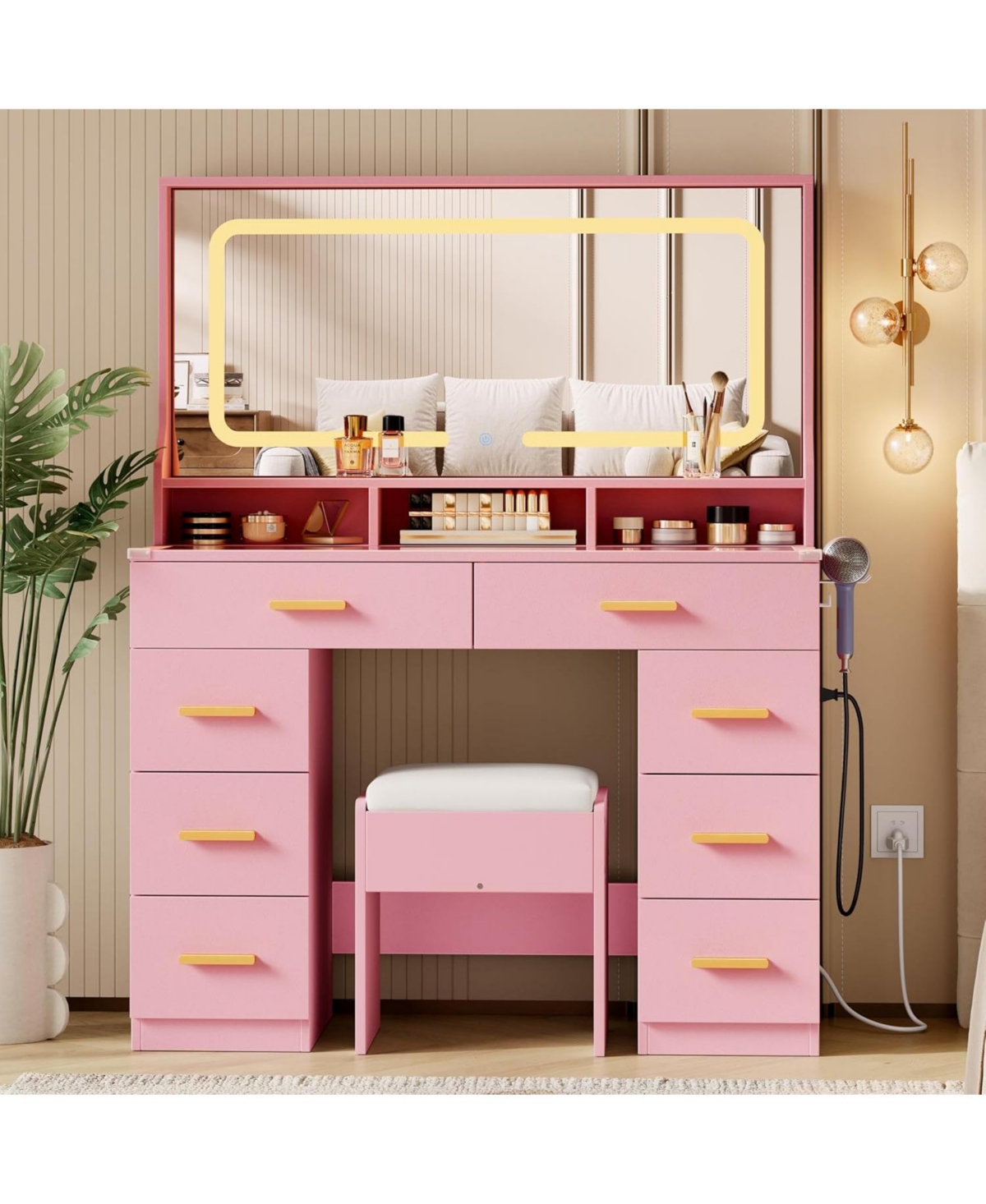Click here for Draft - gaomon 42" Led Makeup Vanity Desk wit... prices