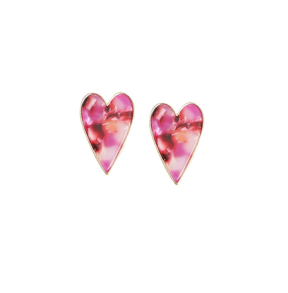 Click here for Sohi Womens Marble Heart Stud Earrings - Red prices