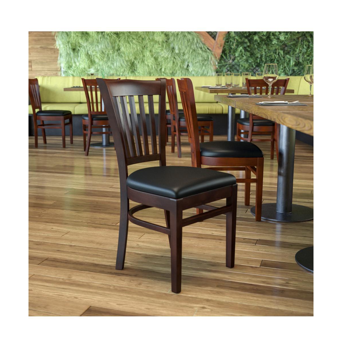 Click here for Emma+Oliver Vertical Slat Back Wooden Restaurant D... prices