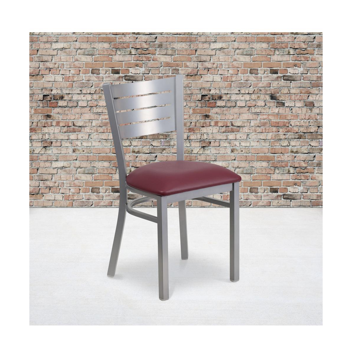 Click here for Emma+Oliver Slat Metal Restaurant Dining Chair - B... prices
