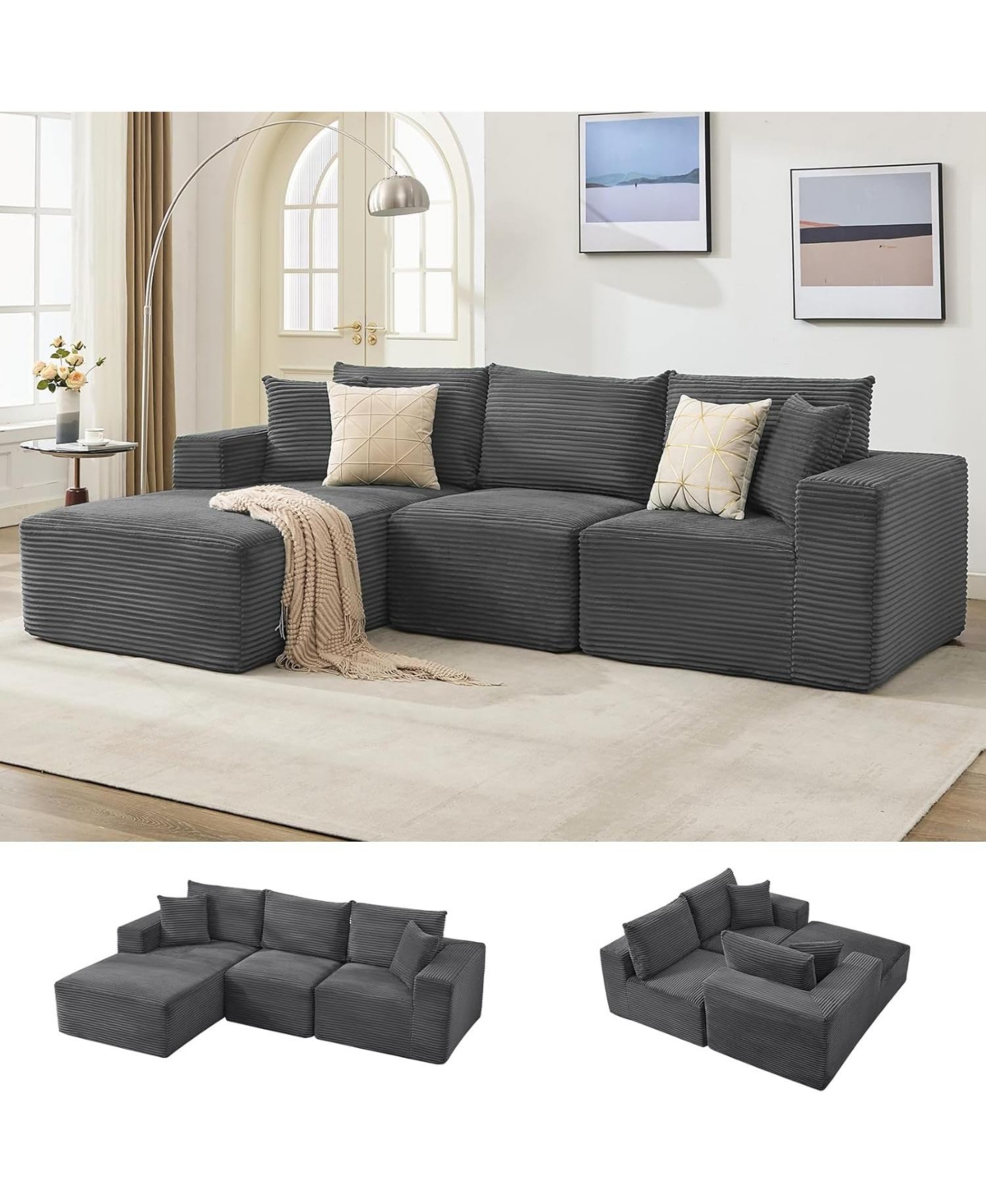 Click here for gaomon 108" Modular Sectional Sofa - L Shaped... prices