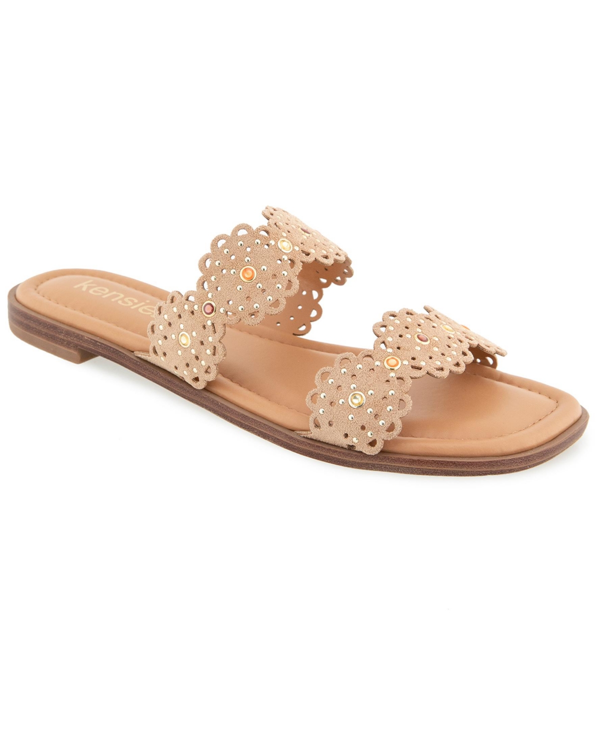 Click here for Kensie Womens Reese Flat Sandal - Tan prices