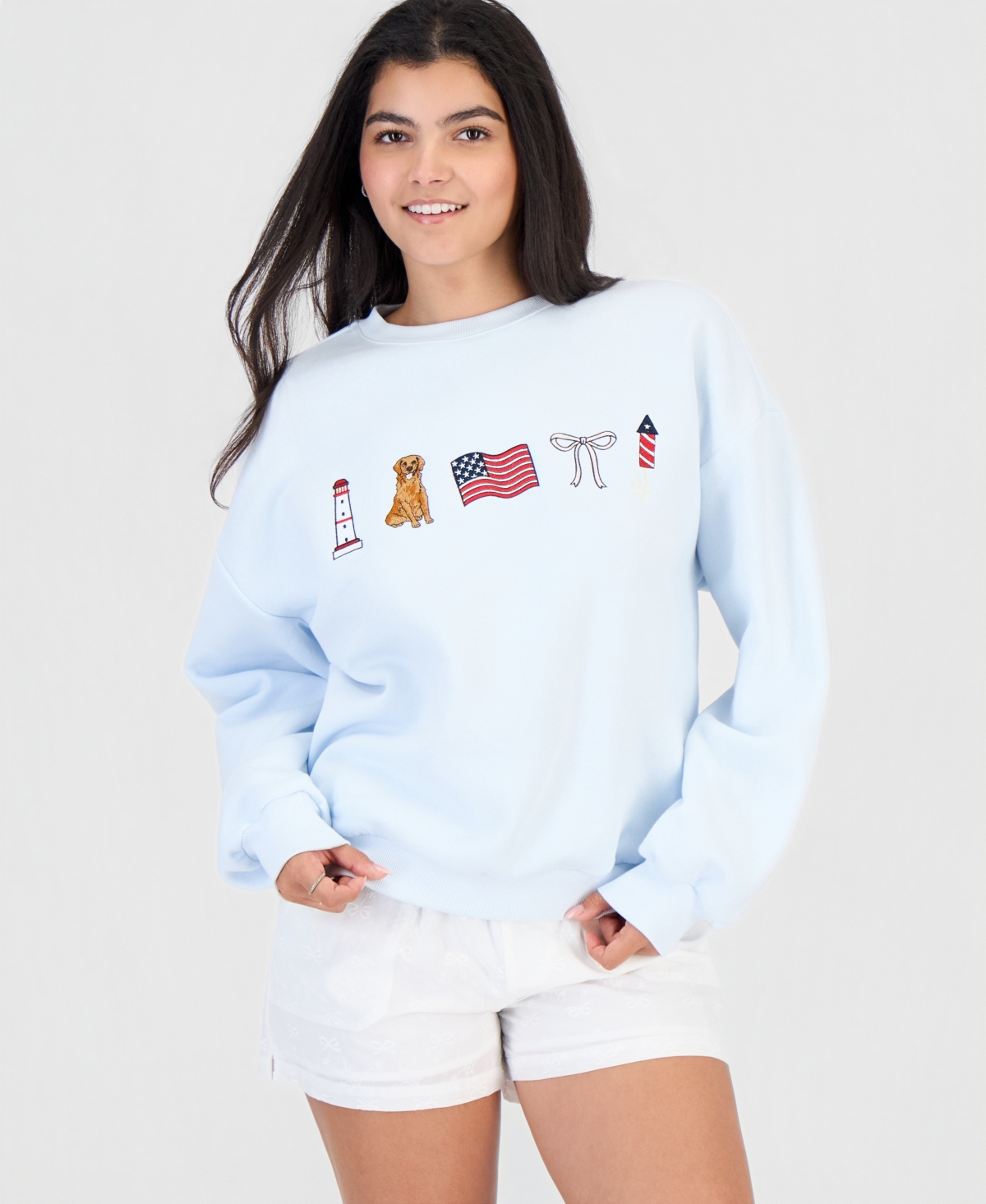 Click here for Rebel Veil Juniors Americana Crewneck Sweatshirt -... prices