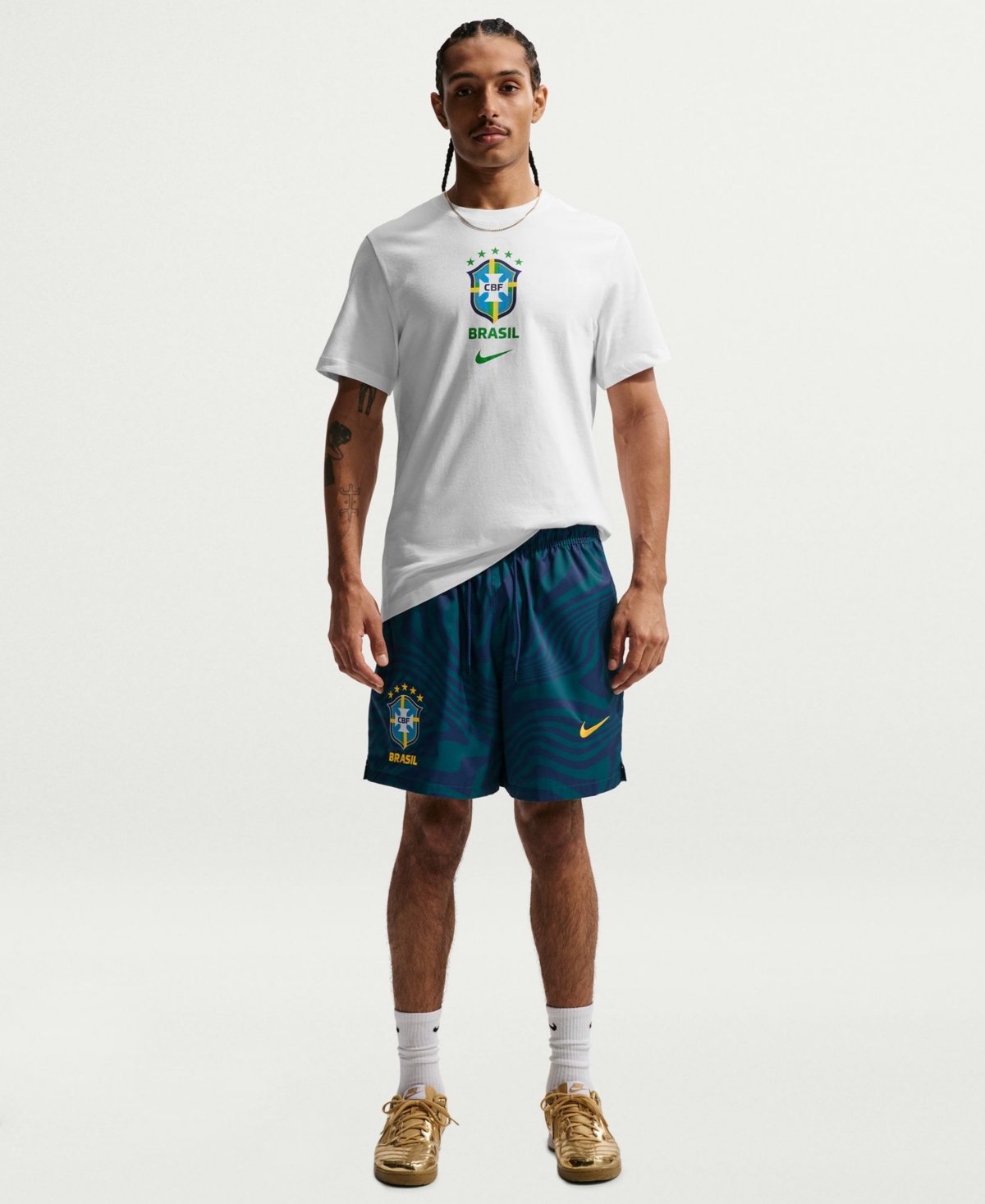 Click here for Nike Mens Brazil Classic-Fit Soccer T-Shirt - Whit... prices
