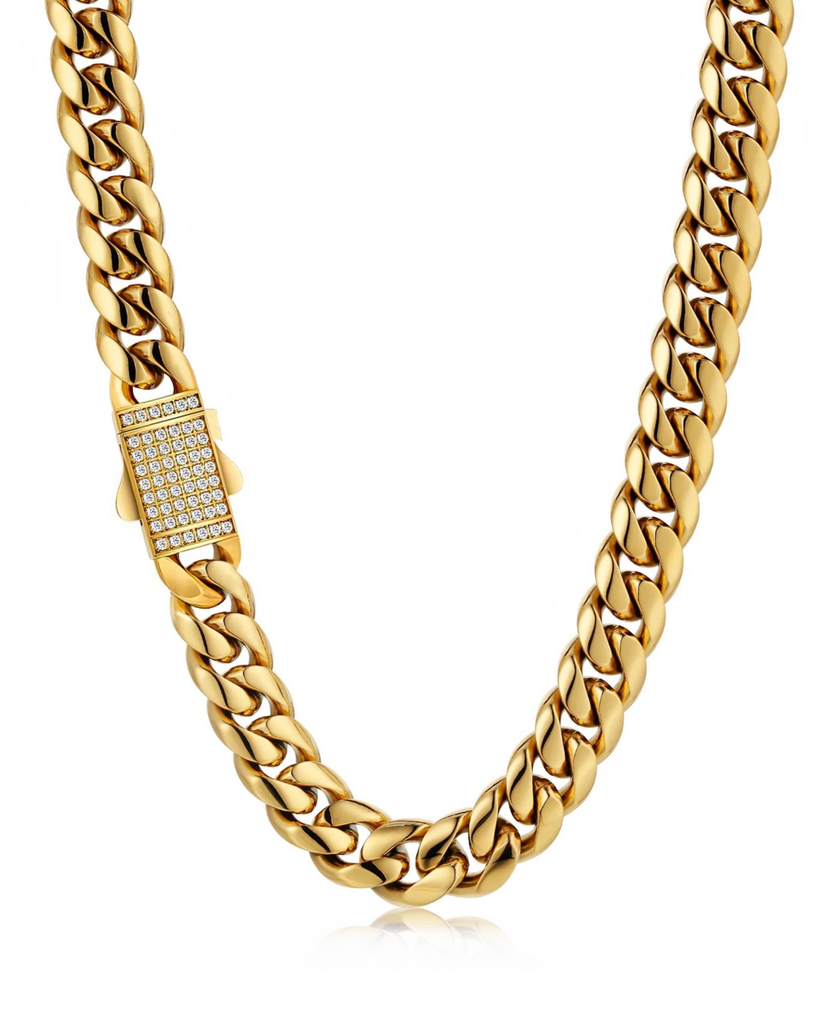 Click here for Rhona Sutton Mens Cuban Iced Chain Necklace in 18k... prices