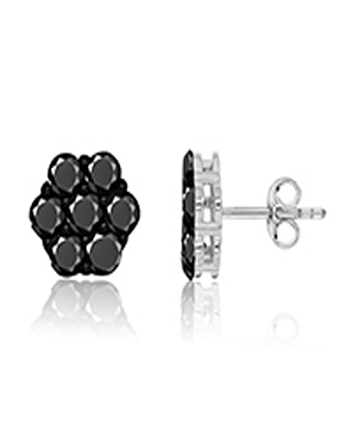Click here for Macys Black Spinel Flower Stud Earrings in Black R... prices