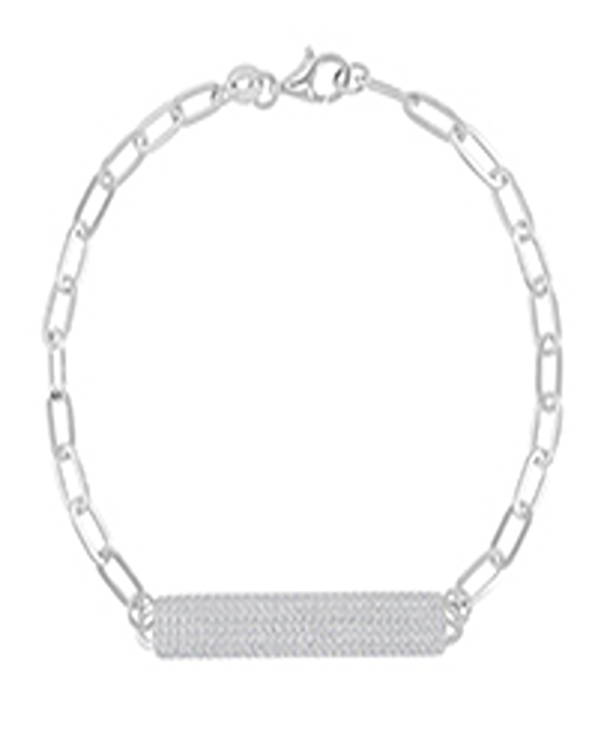 Click here for Macys Cubic Zirconia Pave Id Bracelet in Rhodium O... prices