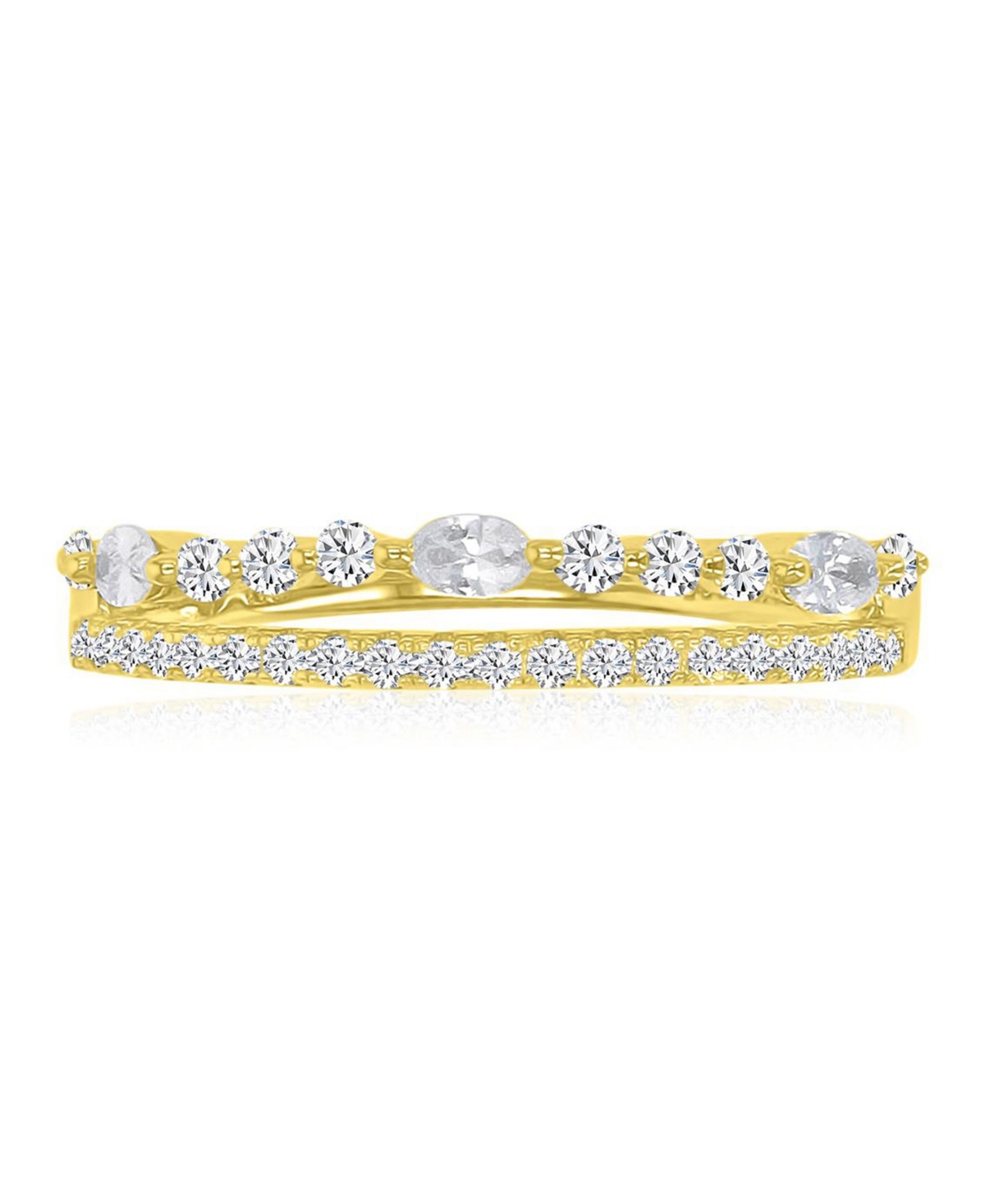 Click here for Macys Two-Row Cubic Zirconia Ring in 14k Yellow Go... prices