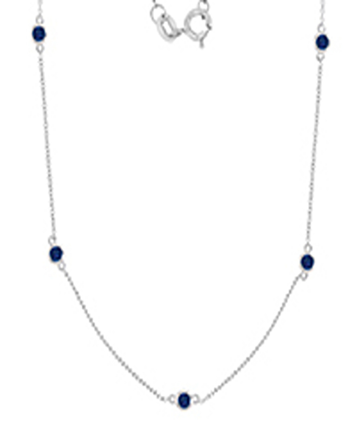 Click here for Macys Created Blue Sapphire Station Necklace in Rh... prices