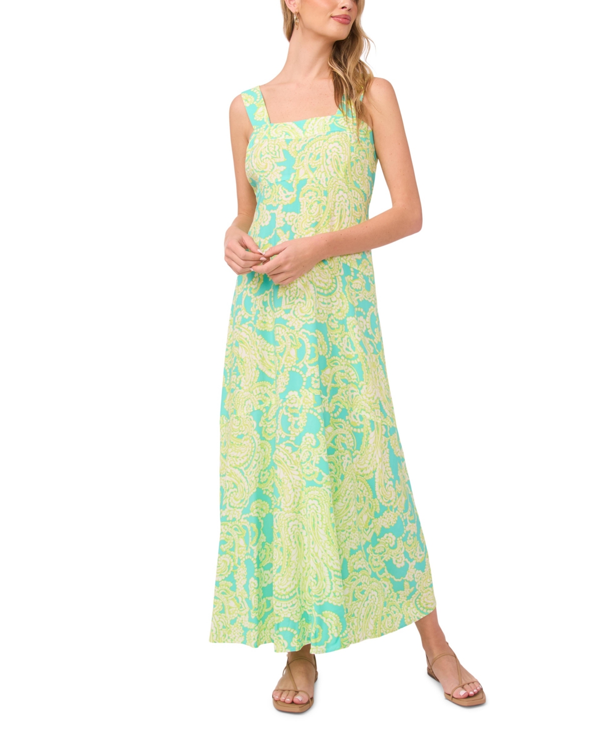 Click here for Vince Camuto Womens Paisley-Print Square-Neck Smoc... prices