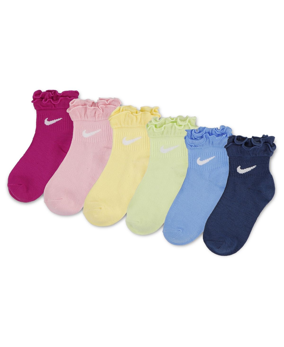 Click here for Nike Girls 4-7 Ruffle Detail Ankle Socks  6-Pack -... prices
