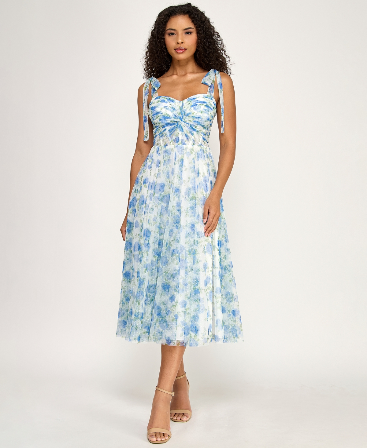 Click here for Seni & Cade Juniors Floral Midi Dress - Medium Blu... prices