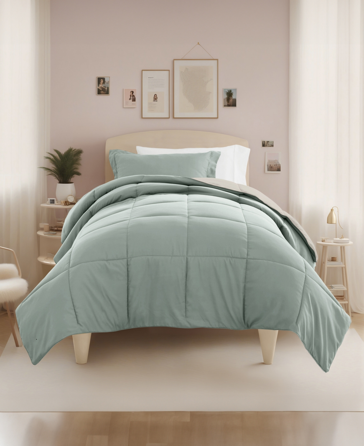 Click here for ienjoy Home Solid Reversible Dorm 8-Piece Comforte... prices