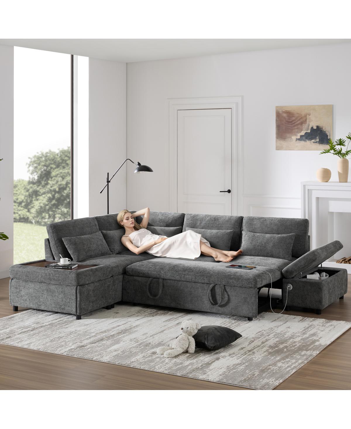Click here for Streamdale Furniture L-Shaped Sleeper Sofa with Us... prices