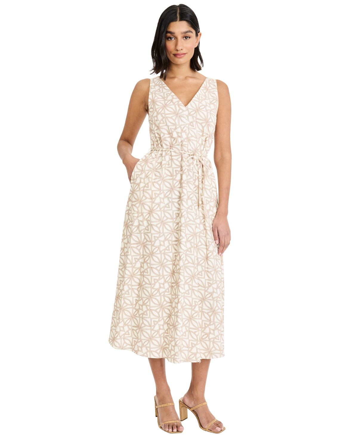 Click here for Maggy London Womens Sleeveless V-Neck Midi Dress -... prices