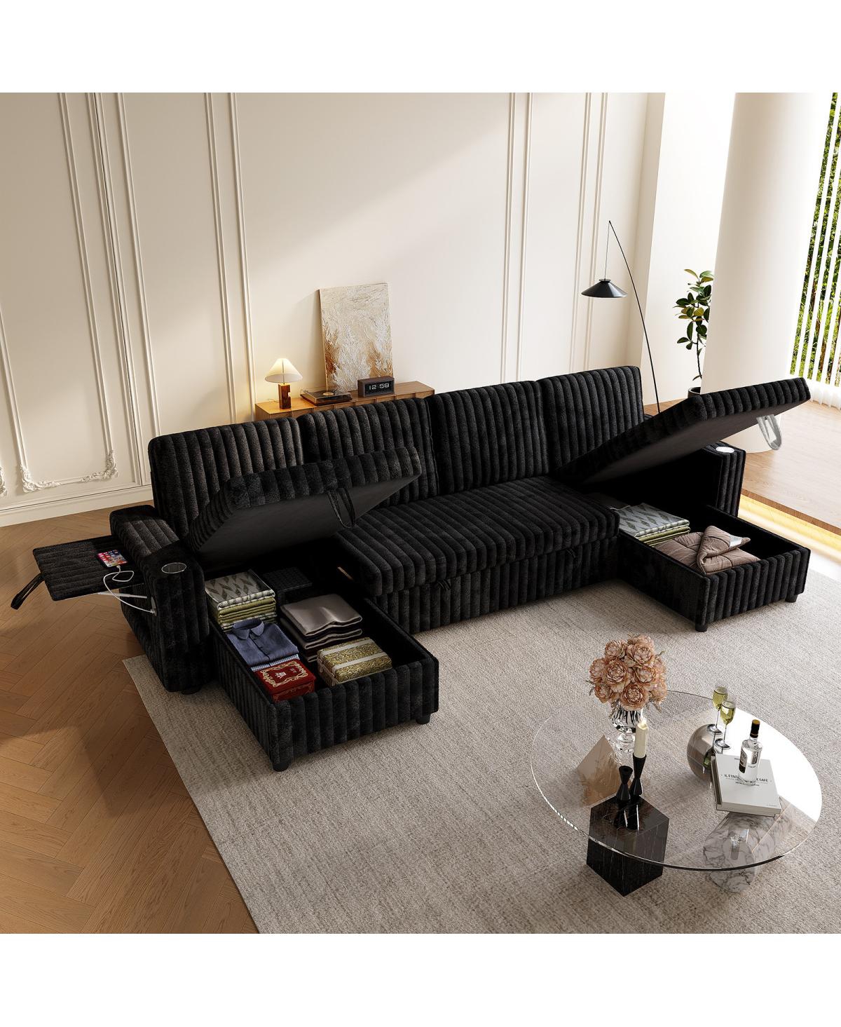 Click here for Streamdale Furniture U Shaped Sleeper Sofa- 2 in 1... prices