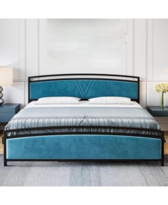 Click here for Gaomon Size Bed Frame Velvet Upholstered Bed Frame... prices