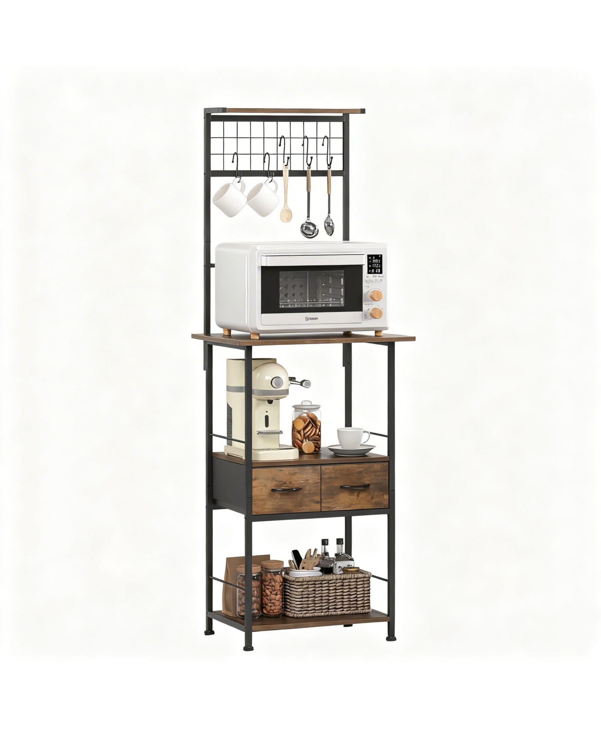 Click here for Yigii Space-Saving Slim Coffee Bar with 4 Shelves... prices