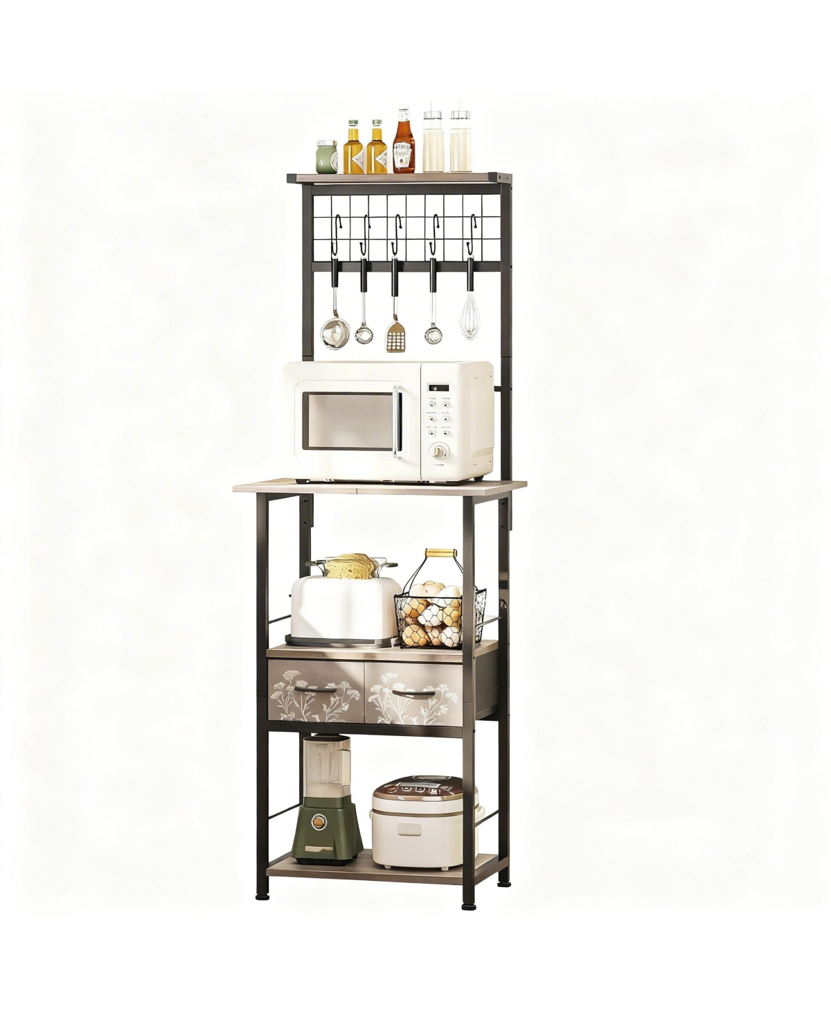 Click here for Yigii Space-Saving Slim Coffee Bar with 4 Shelves... prices