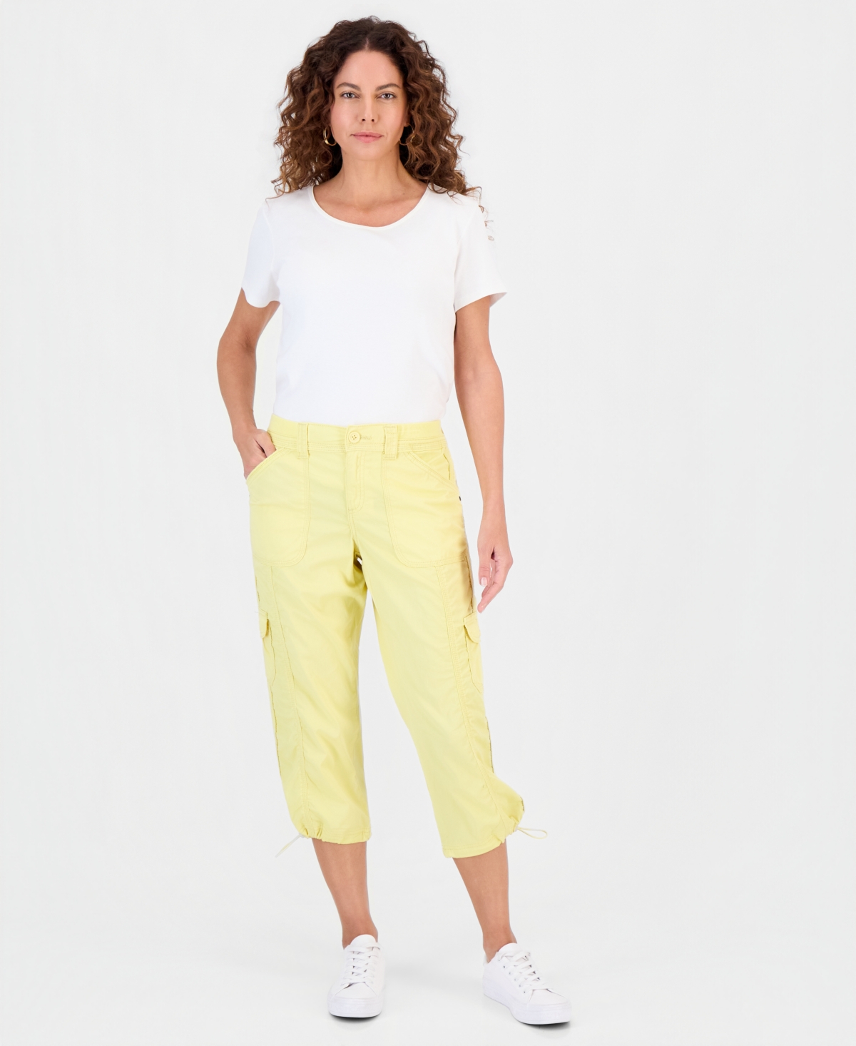 Click here for Style & Co Womens Mid-Rise Cargo Capri Pants  Excl... prices
