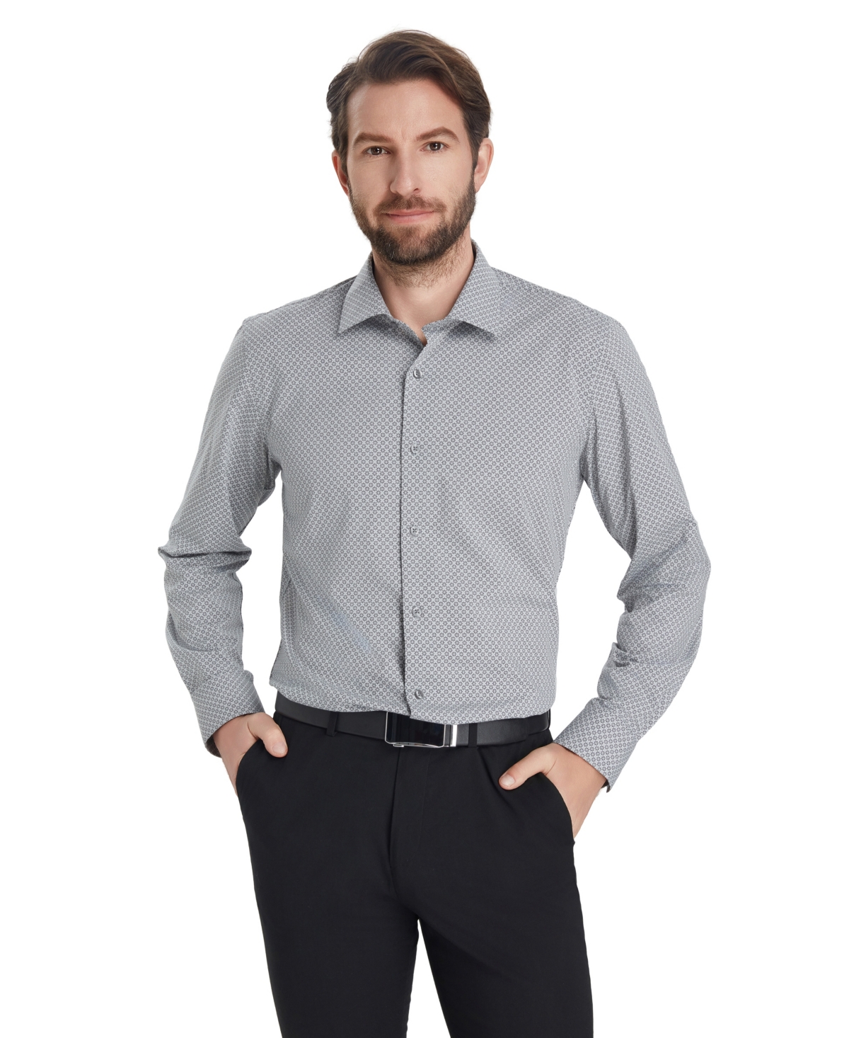 Click here for Alfani Mens Geometric Print Slim-Fit Dress Shirt... prices