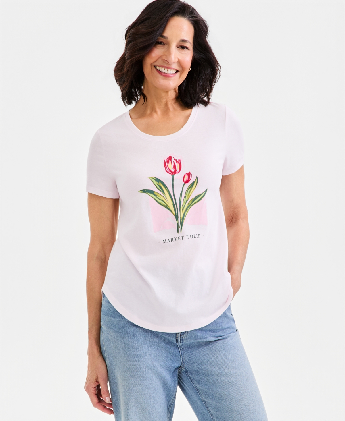 Click here for Style & Co Womens Graphic Short-Sleeve Crewneck T-... prices