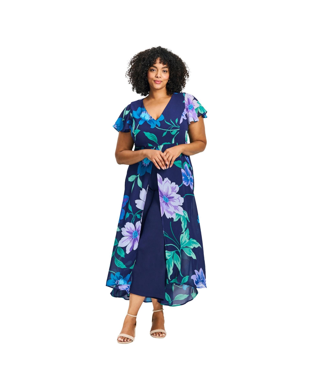 Click here for Avenue Womens Glam Jumpsuit - Navy floral prices